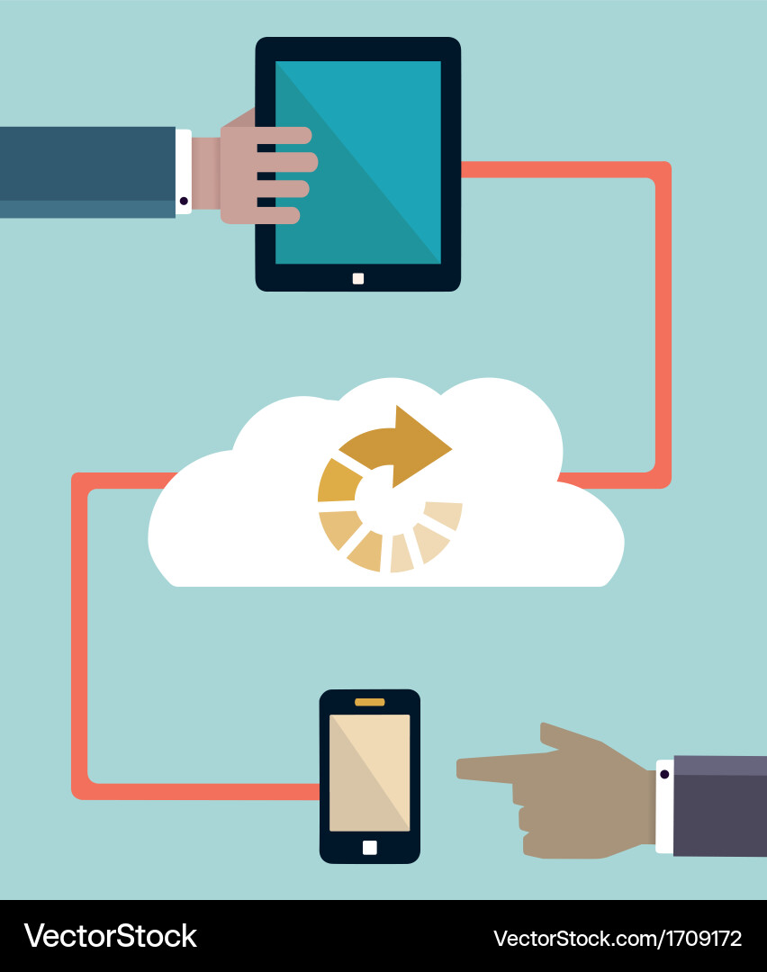 Download information connection of mobile devices Vector Image