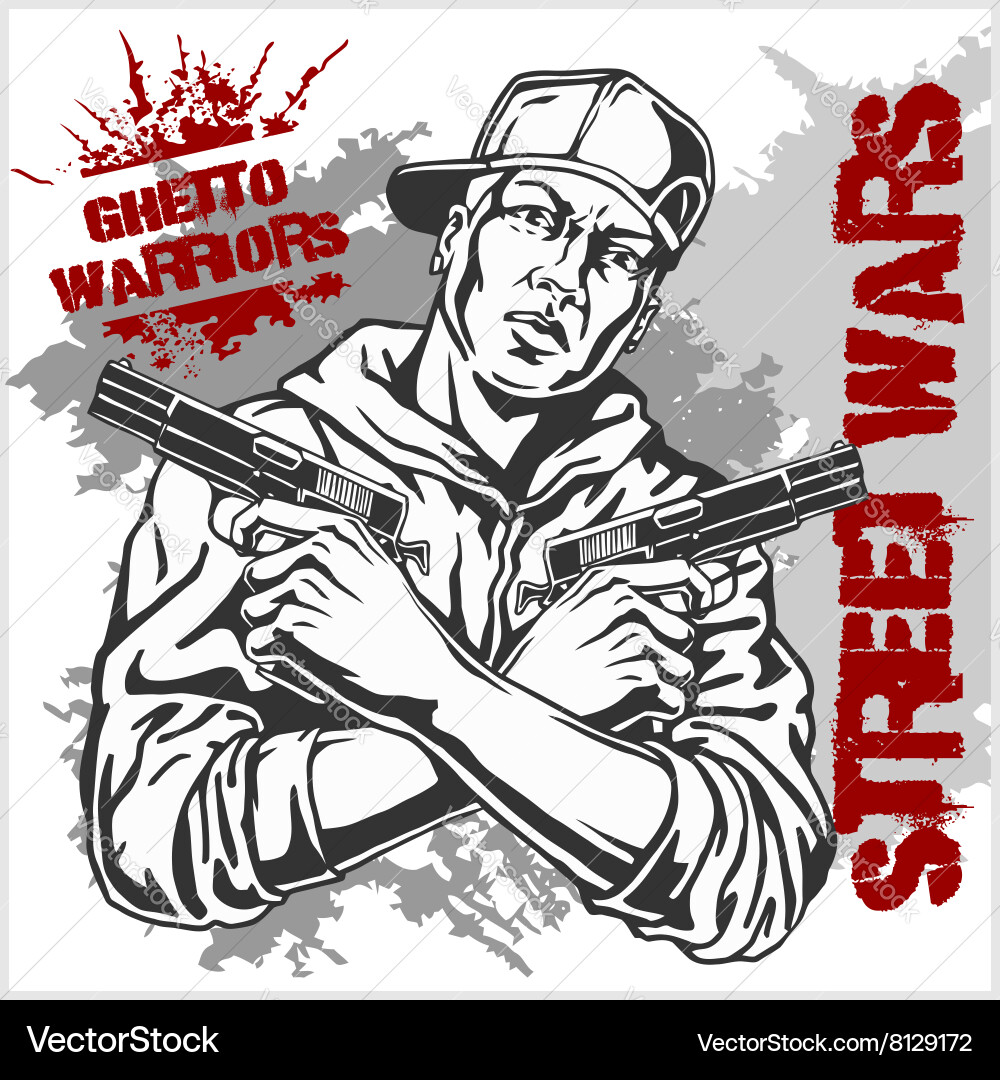 Ghetto warriors gangster Royalty Free Vector Image