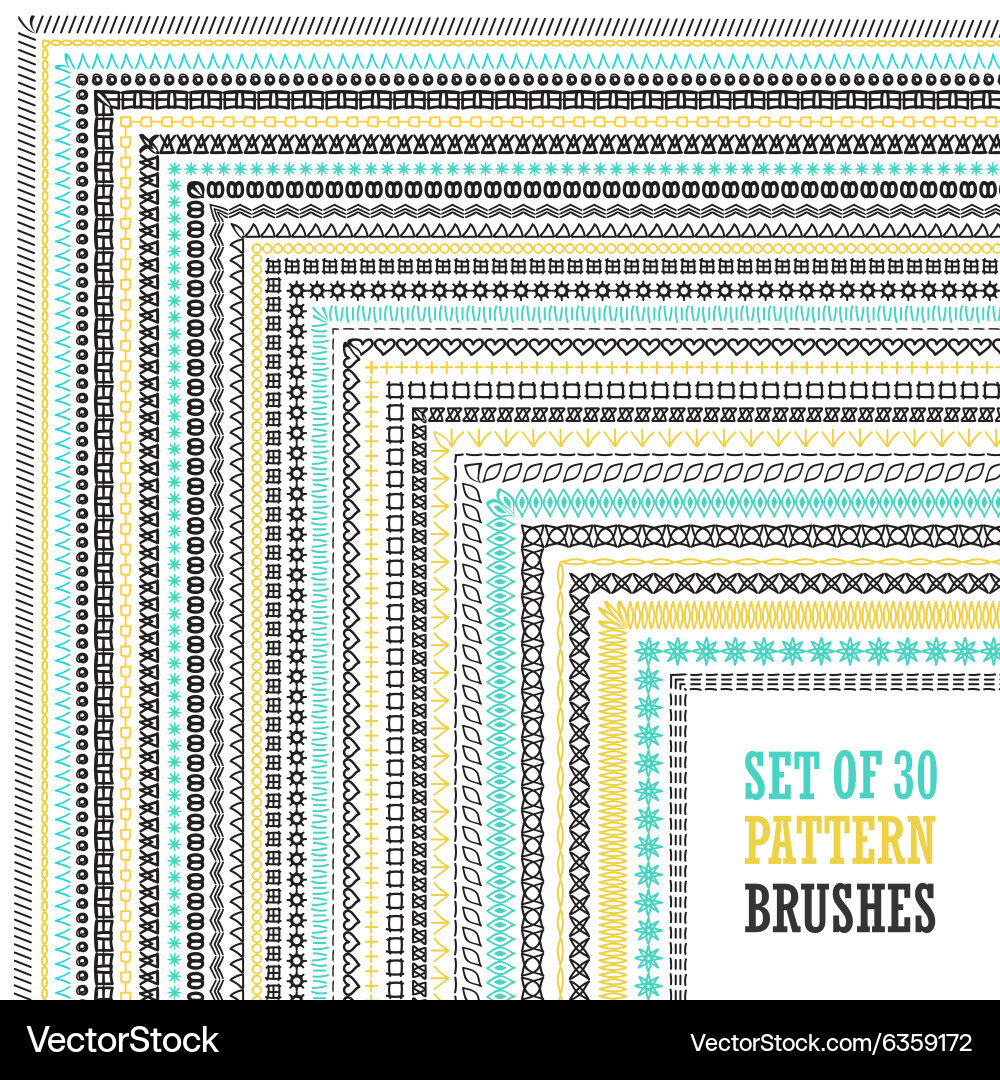 Hand Drawn Pattern Brushes Royalty Free Vector Image