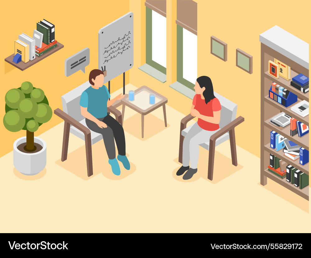 Individual therapy session psychologist Royalty Free Vector