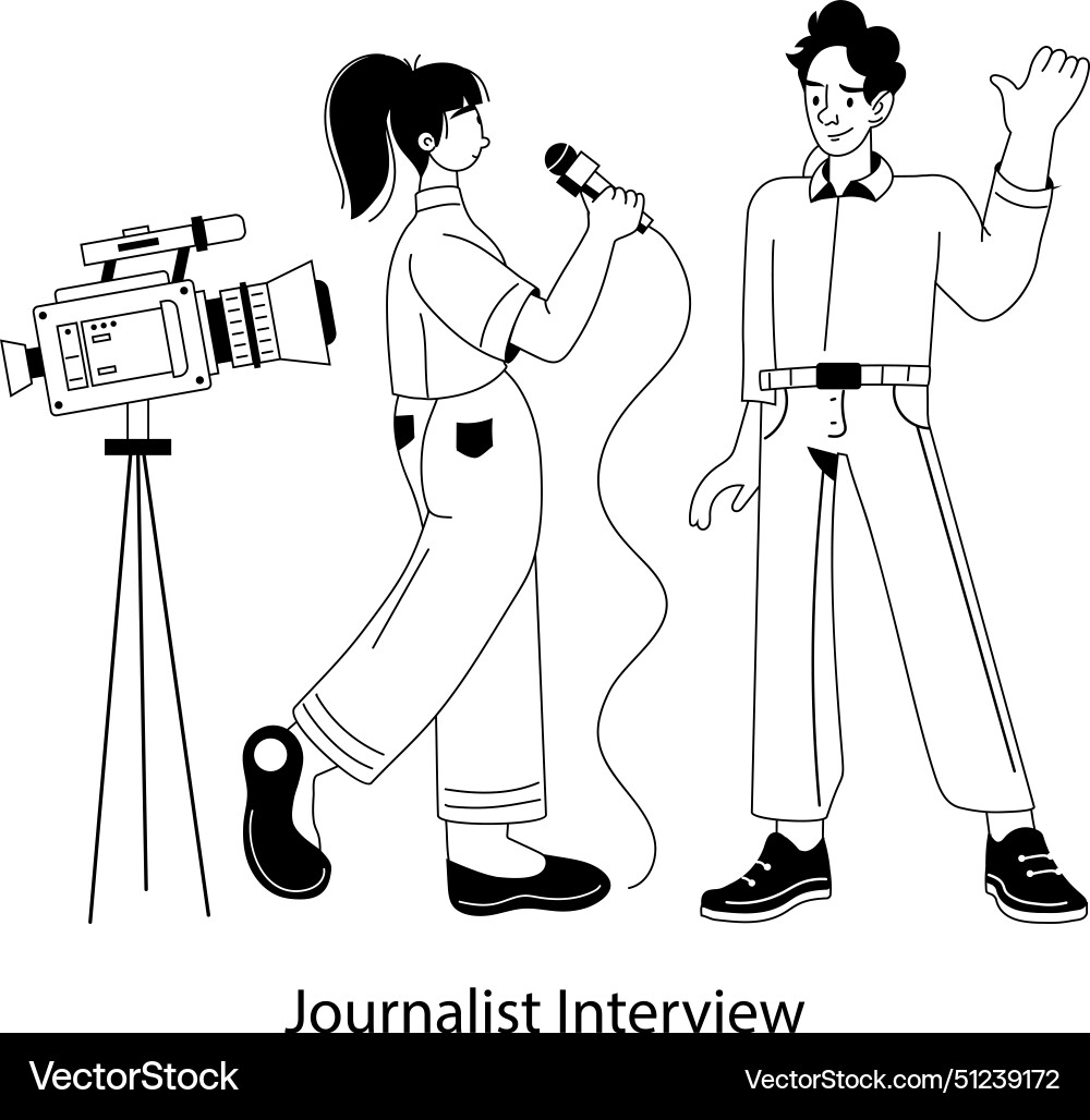 Journalist interview Royalty Free Vector Image