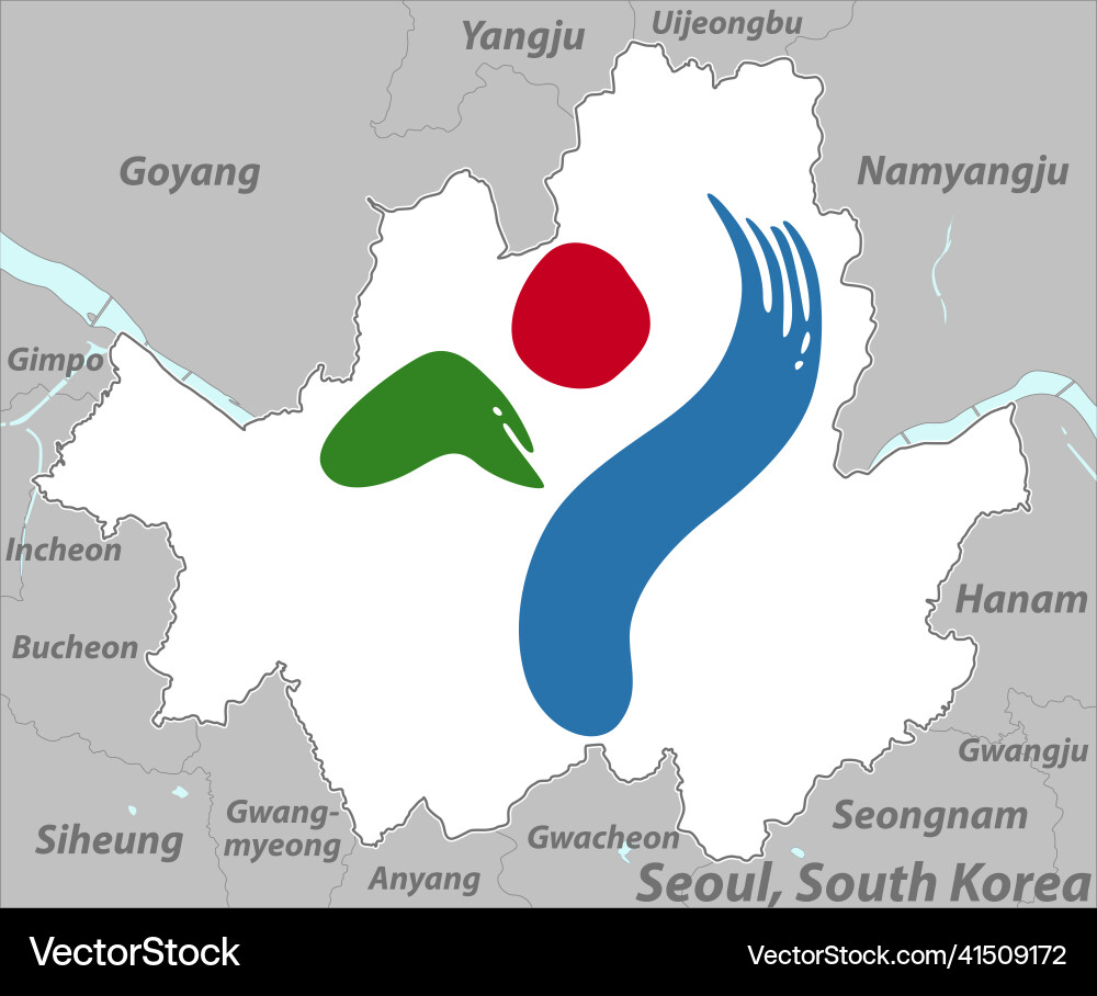Karte von seoul Südkorea Lizenzfreies Vektorbild