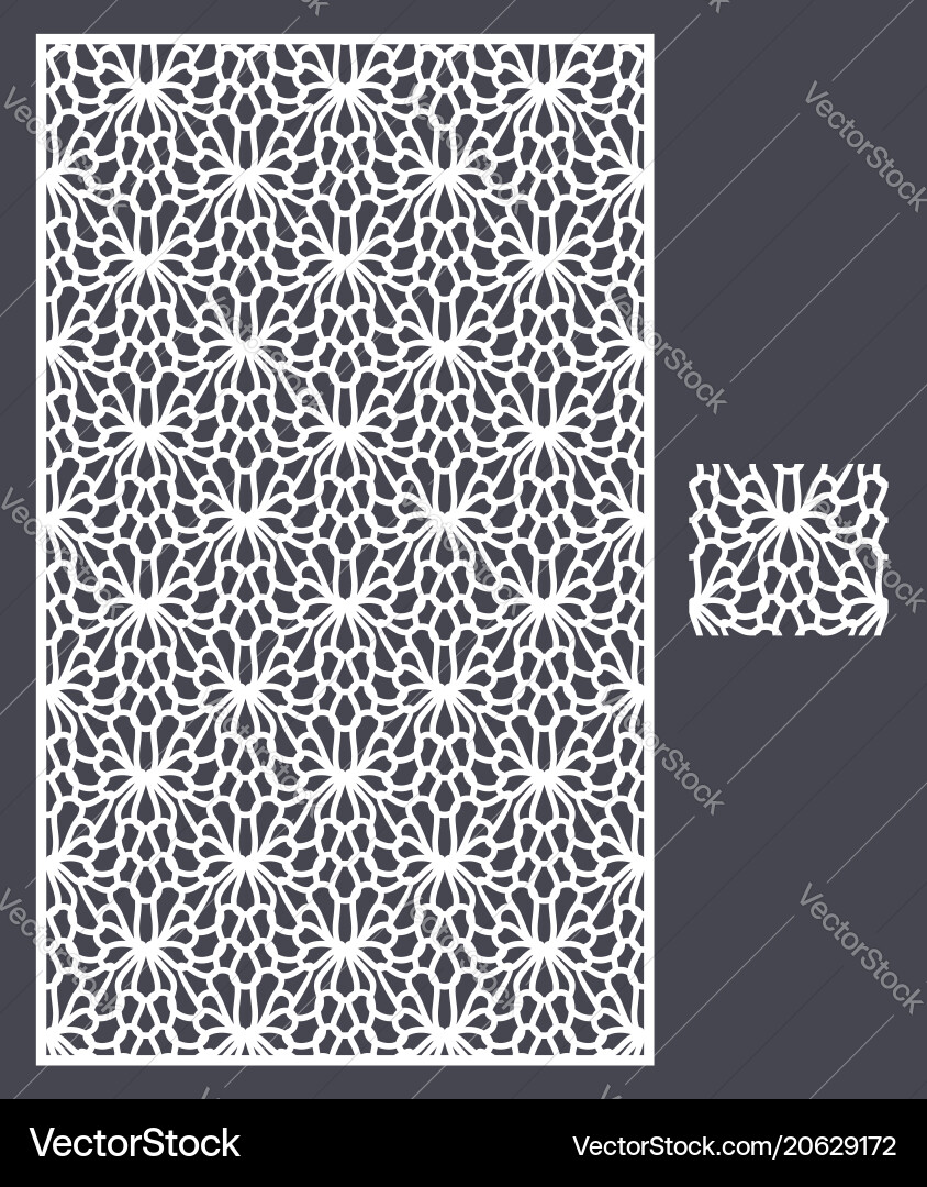 Laser cut panel and the seamless pattern Vector Image