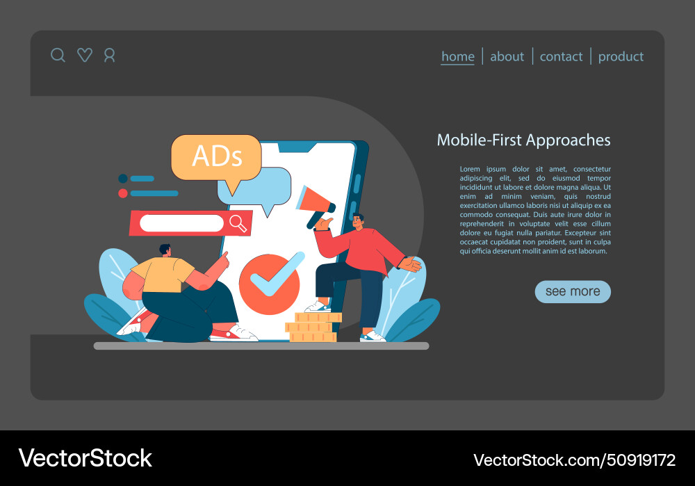 Marketing 50 concept a fresh take on mobile Vector Image