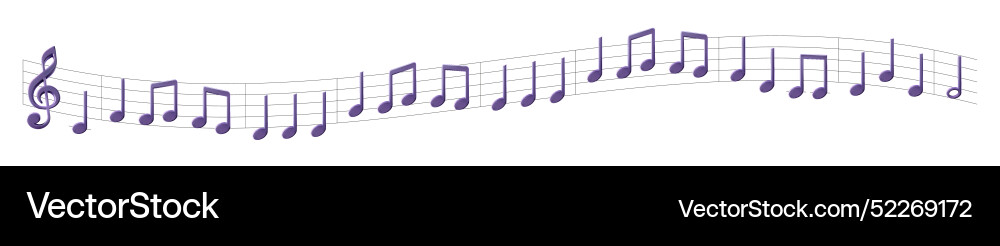 Music elements isolated treble clef notes Vector Image