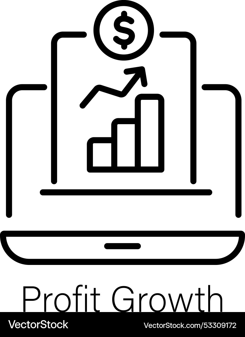 Profit growth Royalty Free Vector Image - VectorStock