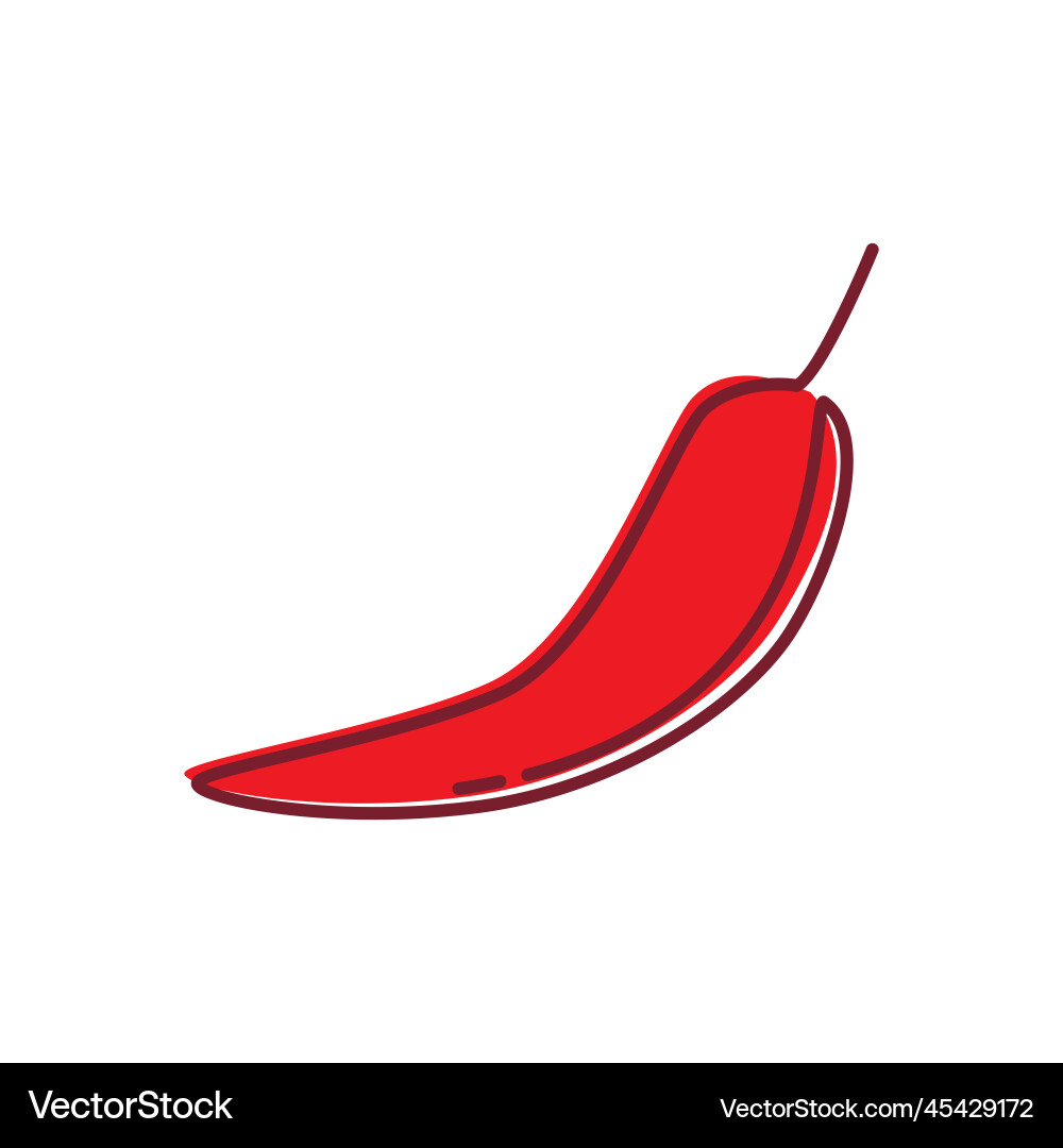 Red chili line icon logo Royalty Free Vector Image