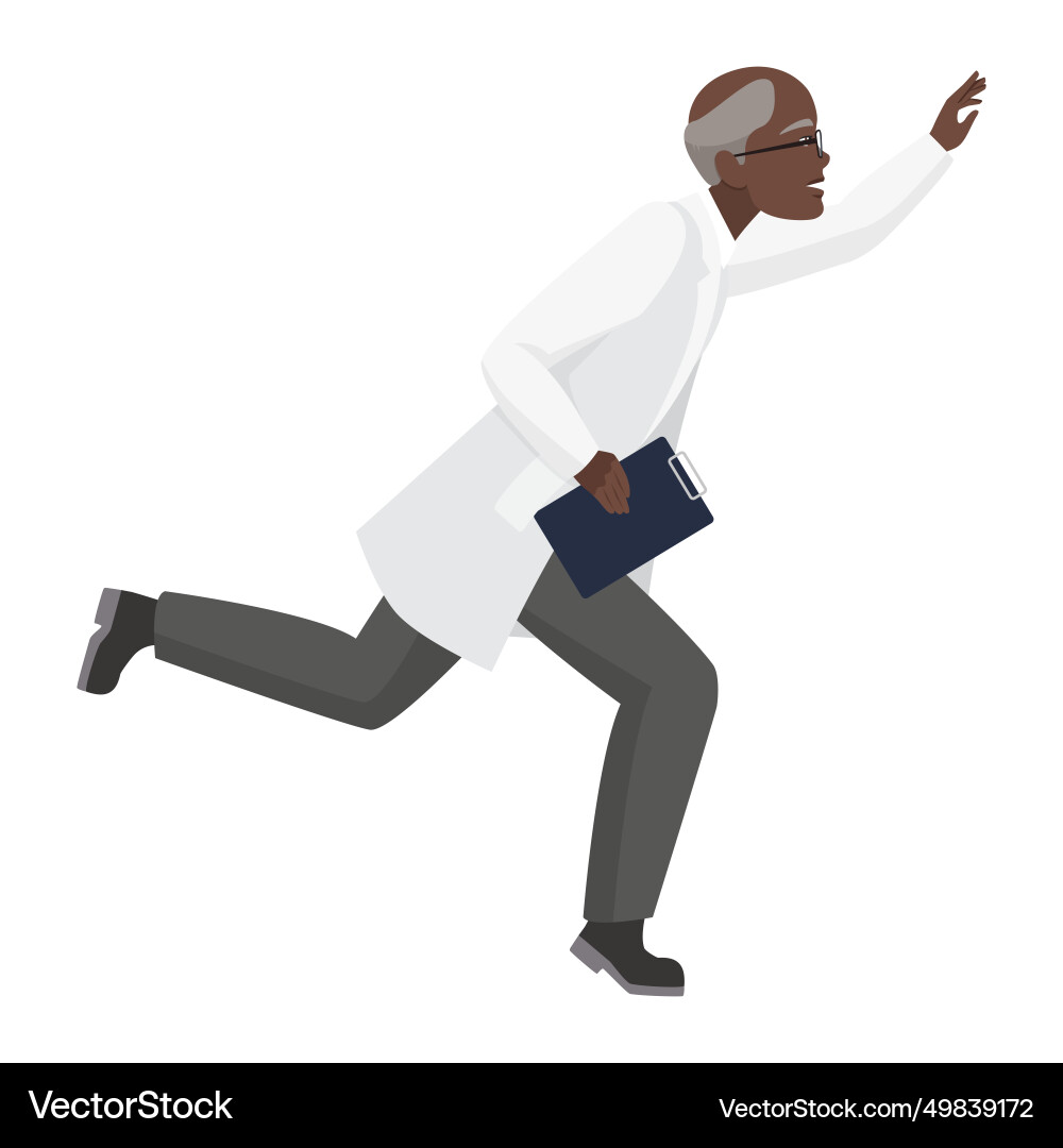 Running doctor man Royalty Free Vector Image - VectorStock