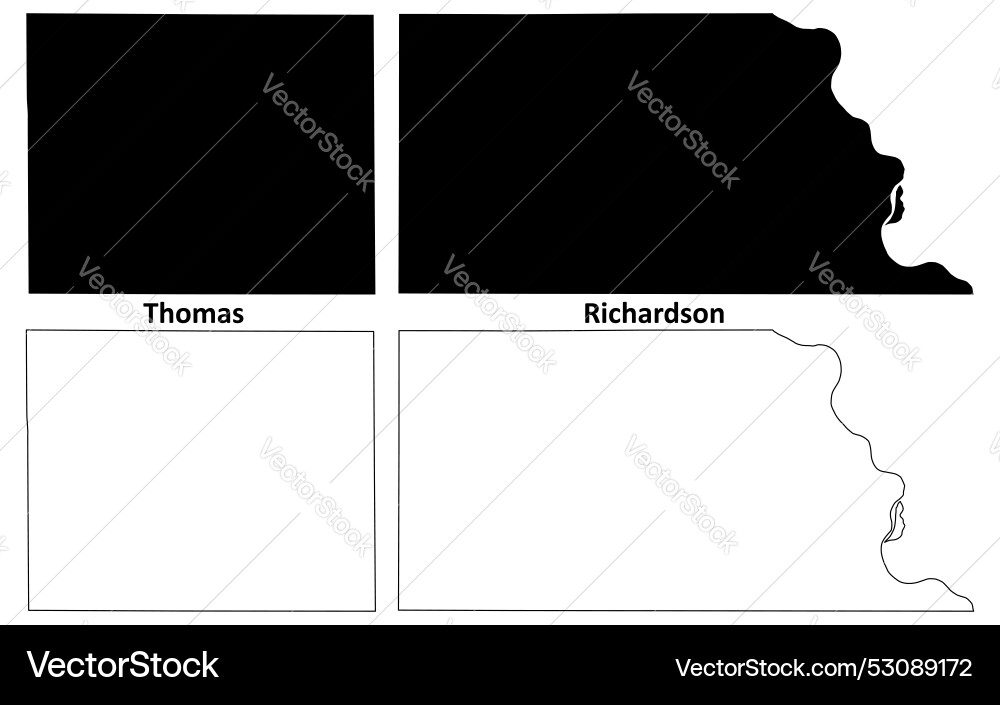 Thomas and richardson county nebraska us Vector Image