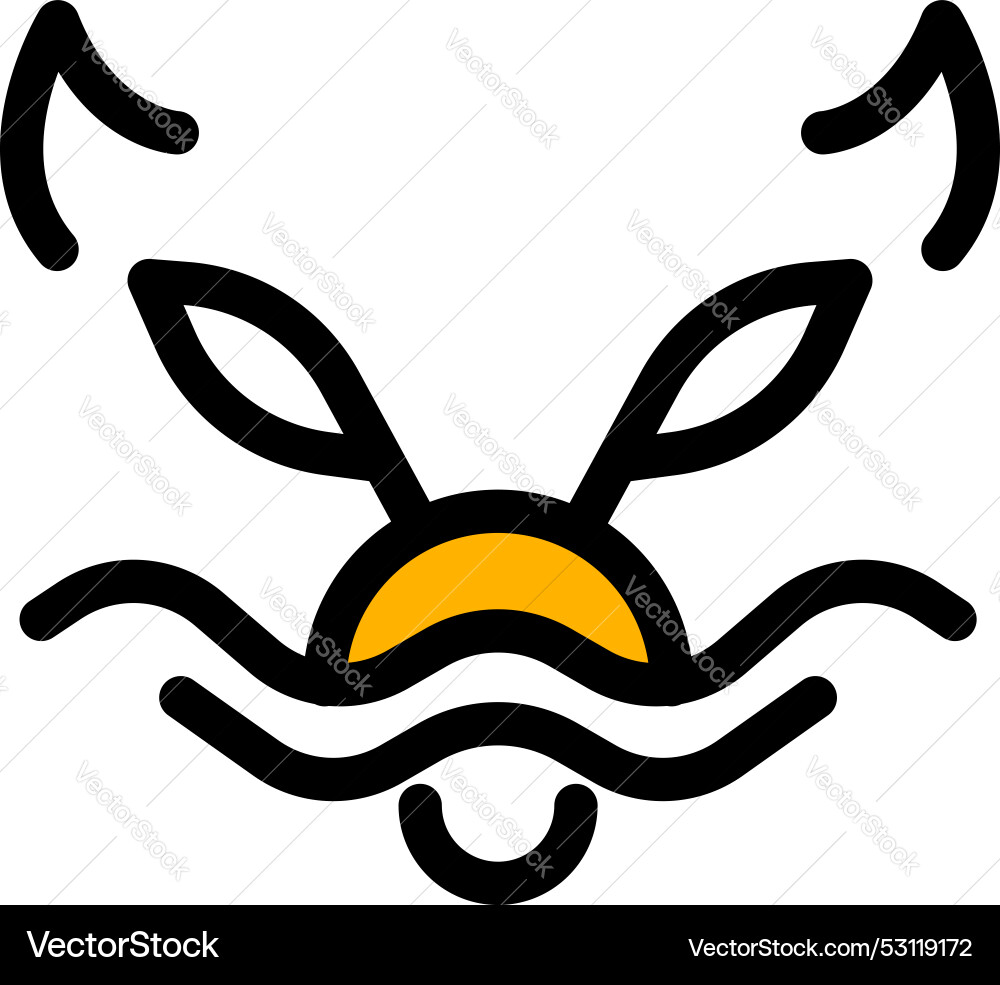 Wolf fox dog coyote jackal sunset rustic line art Vector Image