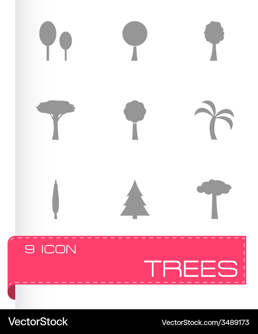 Bäume Icon Set Lizenzfreies Vektorbild - VectorStock