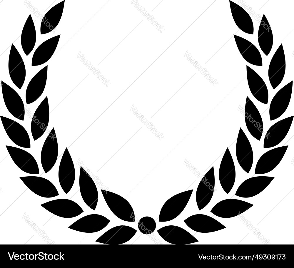Classic round laurel wreath element Royalty Free Vector