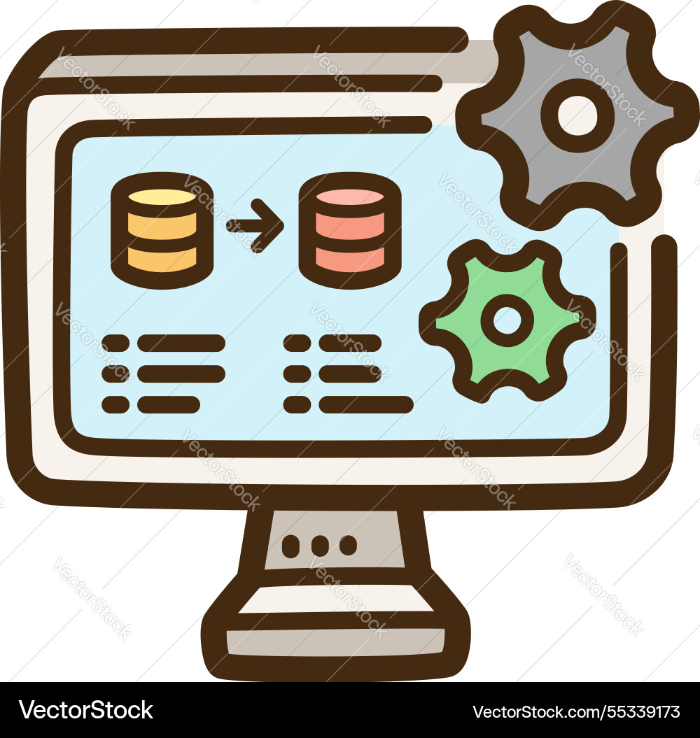 Information technology - branch of science doodle Vector Image