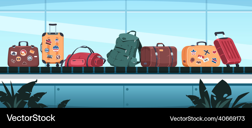 Luggage in airport security check baggage Vector Image