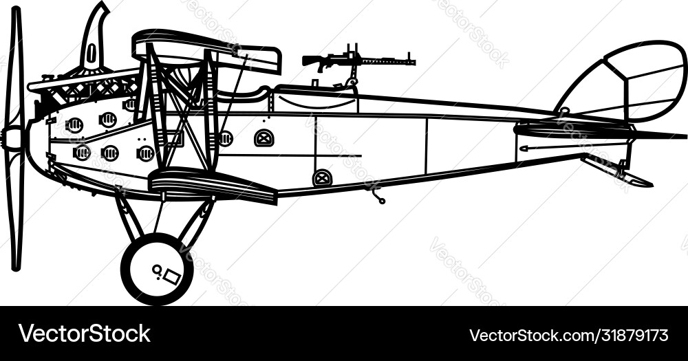 LVG CVI Reconnaissance Biplane - WWI Royalty Free Vector