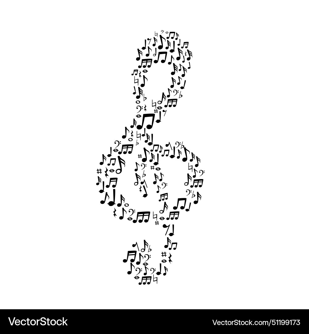 Music notes drawing Royalty Free Vector Image - VectorStock