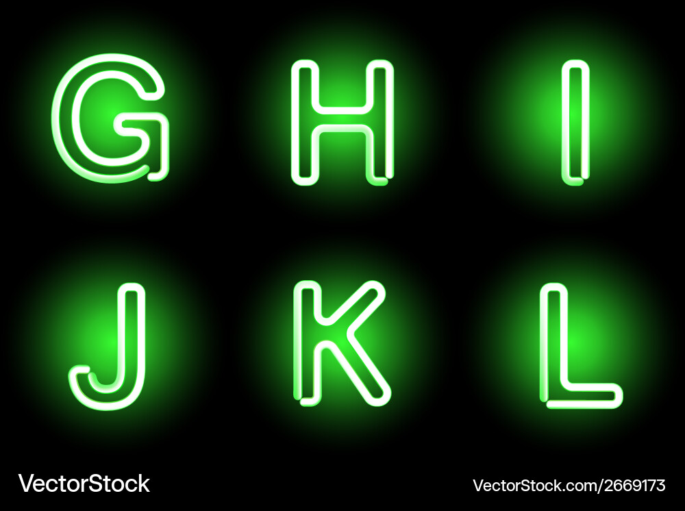 Neon alphabet Royalty Free Vector Image - VectorStock