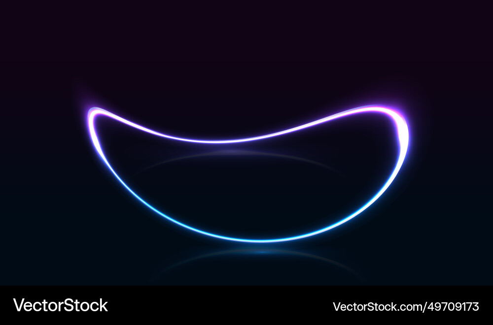 Neon circle light line on ground Royalty Free Vector Image