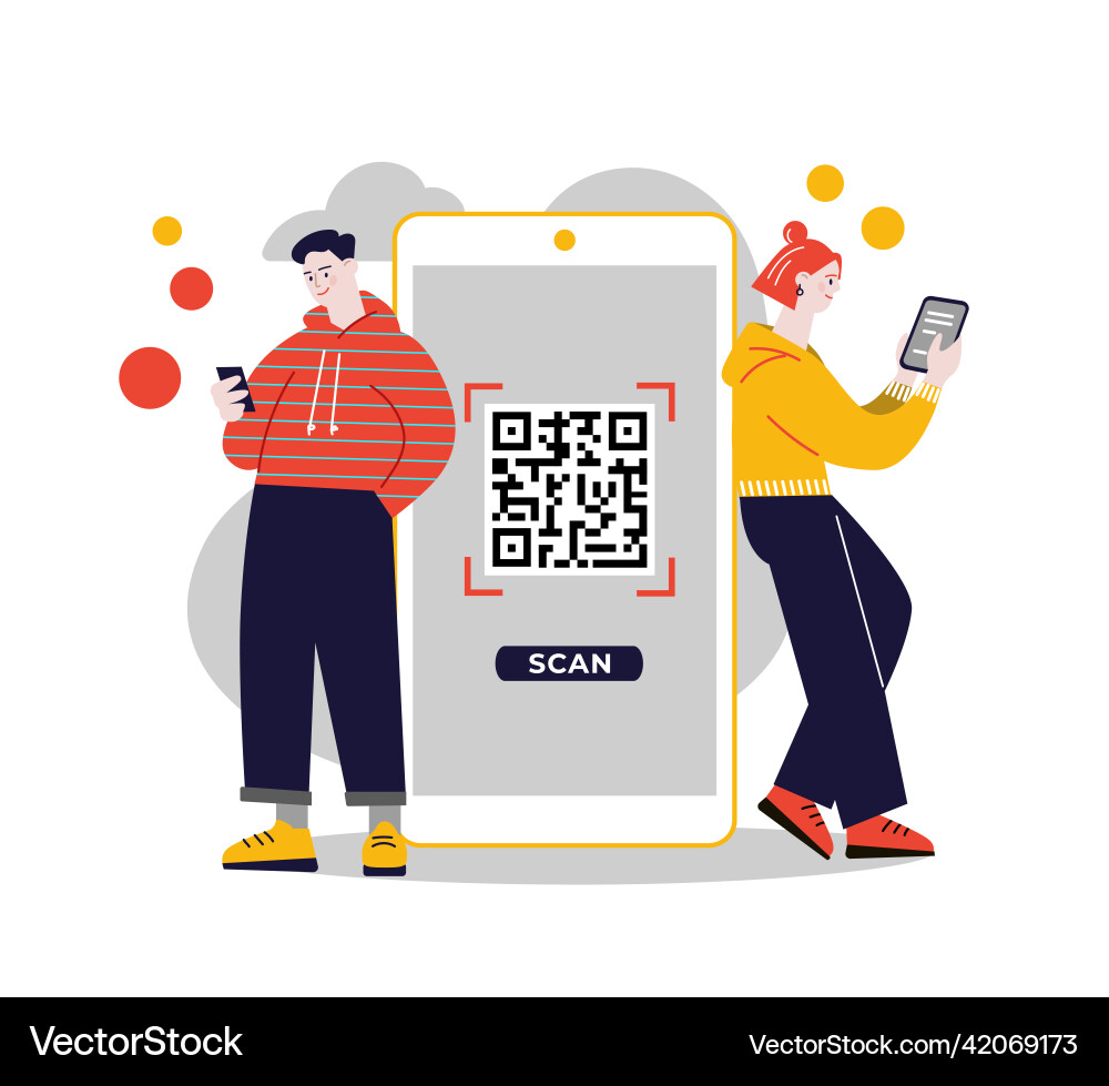 Qr-Code-Scannen Lizenzfreies Vektorbild - VectorStock