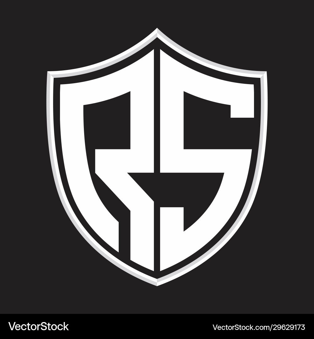 RS Monogram Shield Logo Template Royalty Free Vector Image