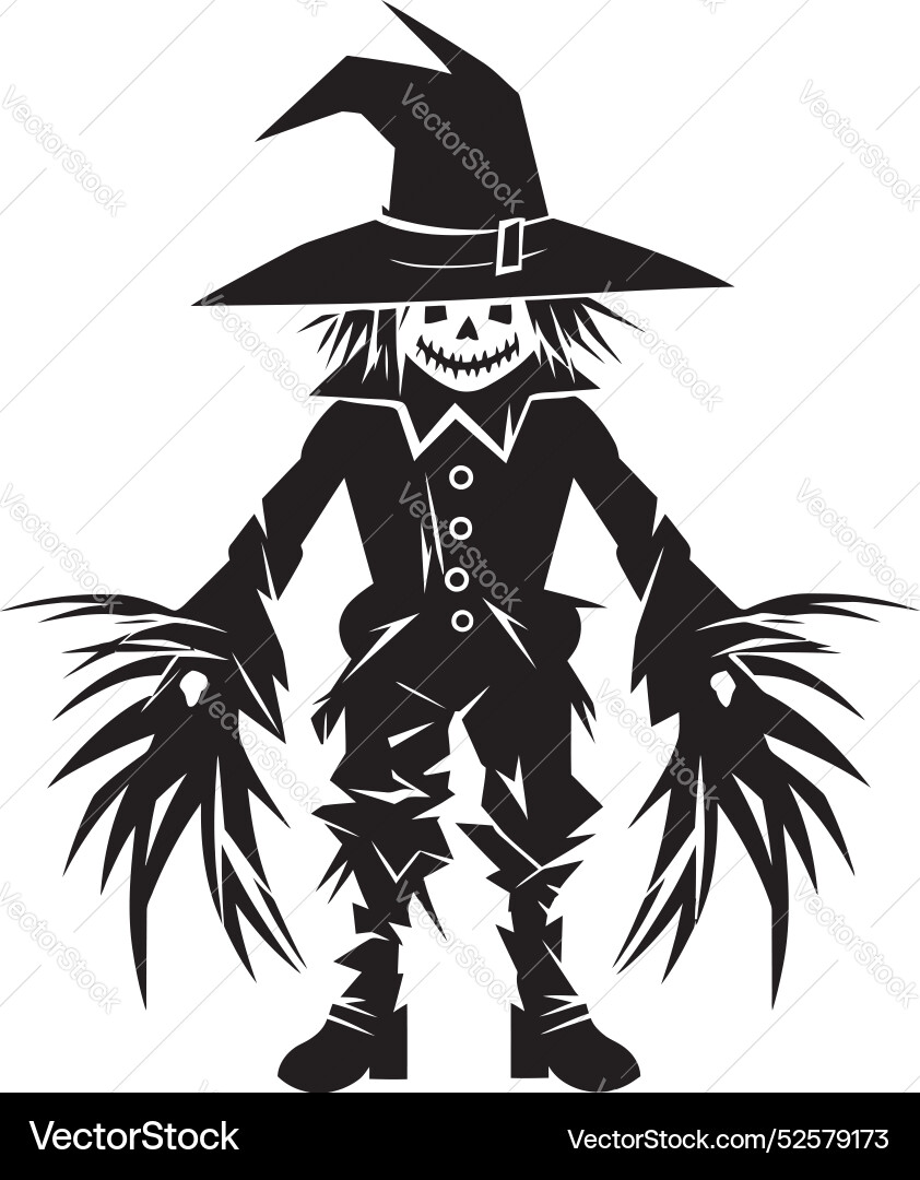 Spookystake symbol black scarecrow design Vector Image