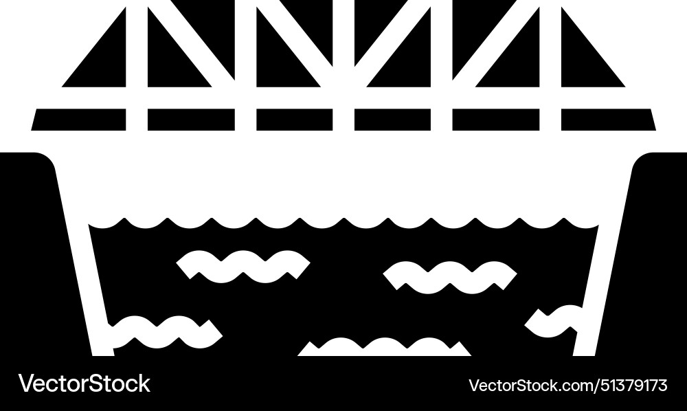 Truss bridge glyph icon Royalty Free Vector Image