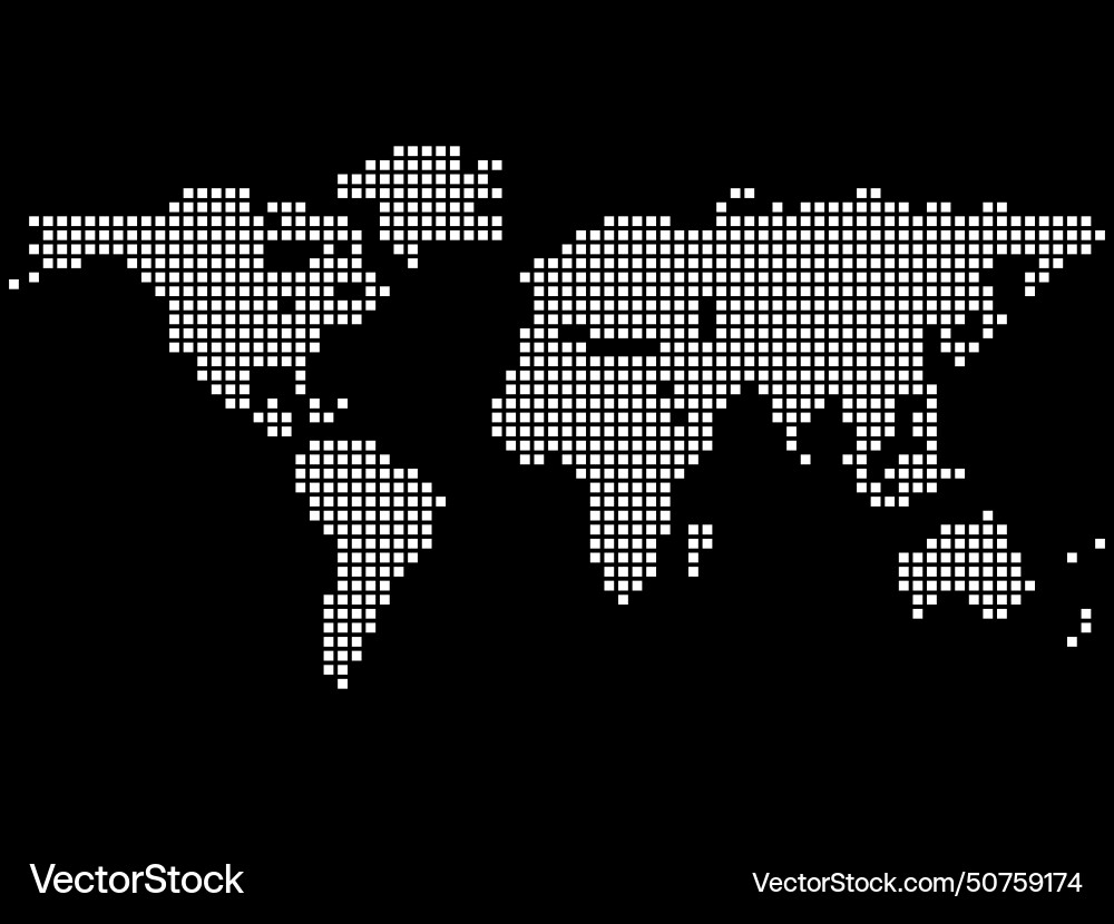 Abstract world map technology style with glowing Vector Image