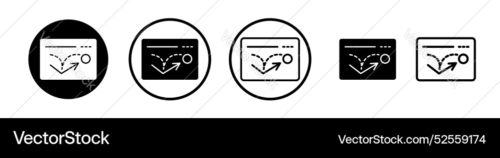 Bounce rate icon set on white background Vector Image