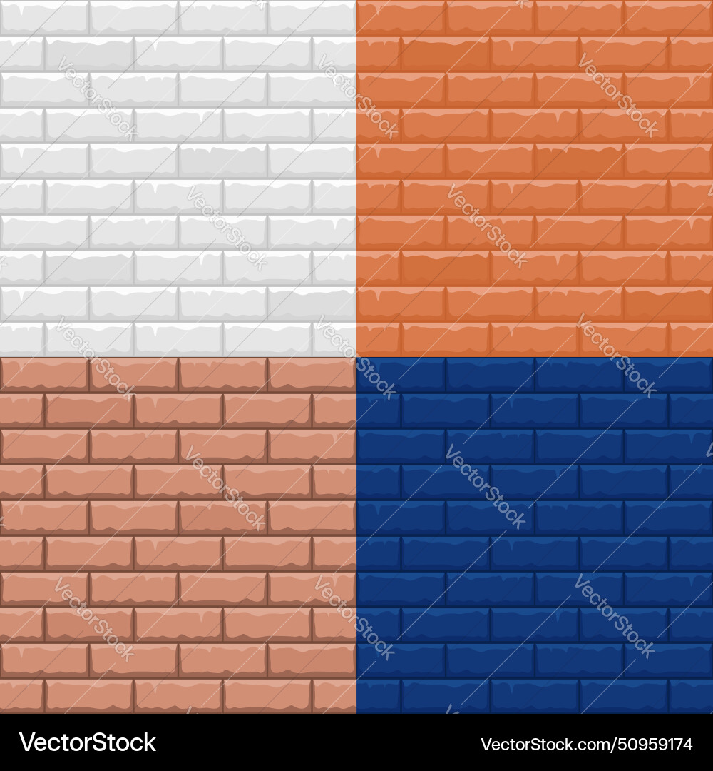 Brick seamless patterns set Royalty Free Vector Image
