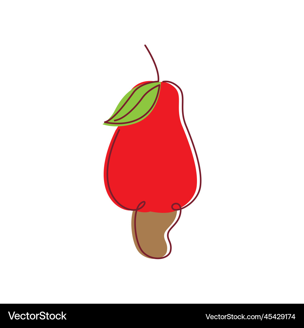 Cashew line icon logo Royalty Free Vector Image