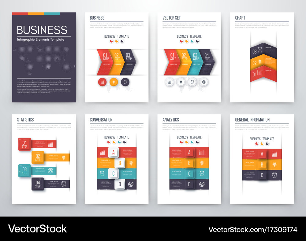 Color elements for infographics Royalty Free Vector Image