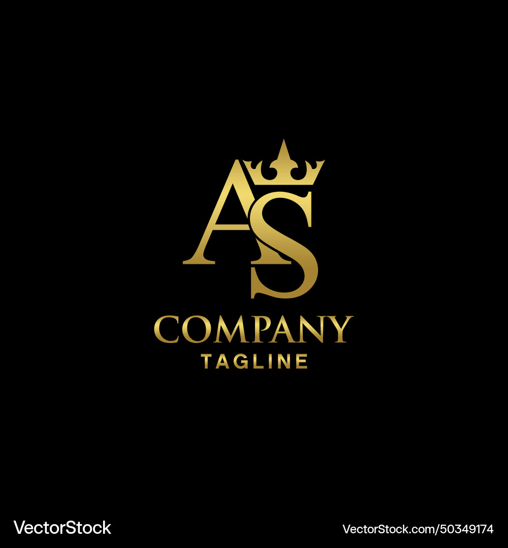 Creative and modern luxury letter as with crown Vector Image