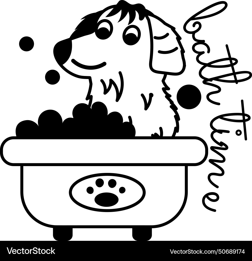 Dog bathing Royalty Free Vector Image - VectorStock