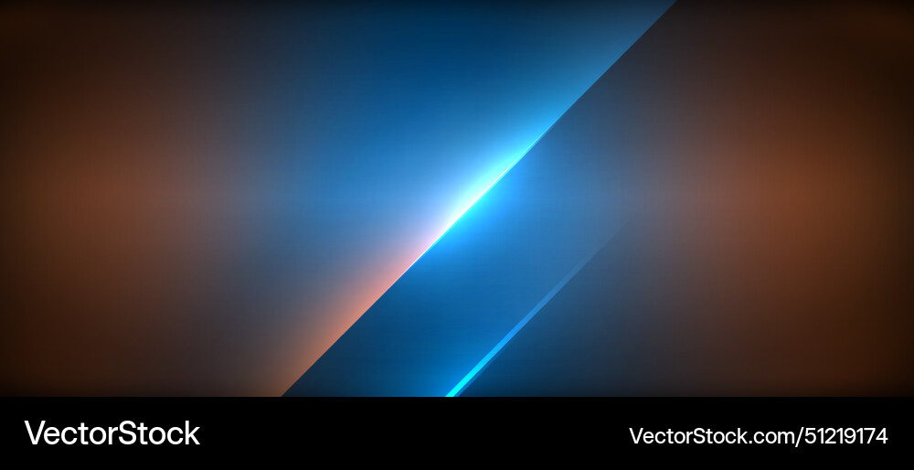 Electric blue light shines on a dark brown sky Vector Image