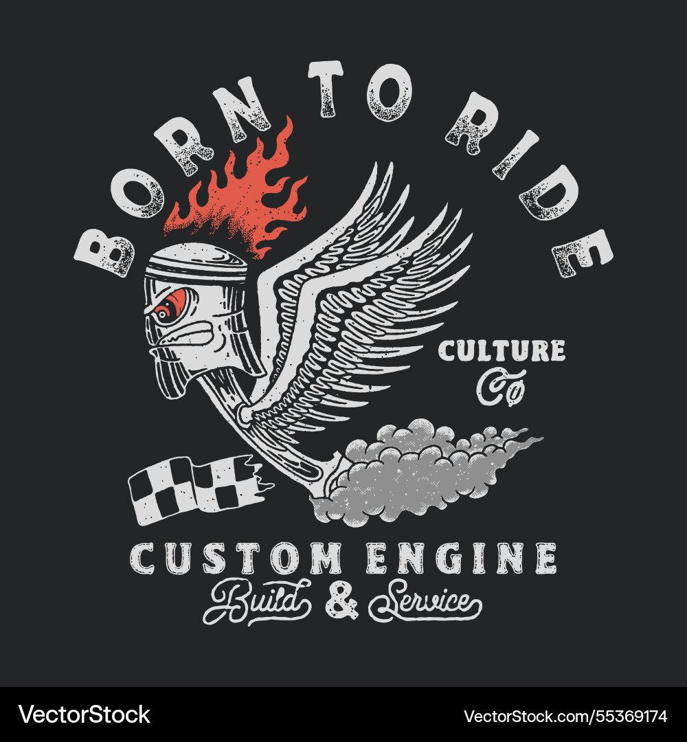 Engine piston graphic mascot design Royalty Free Vector