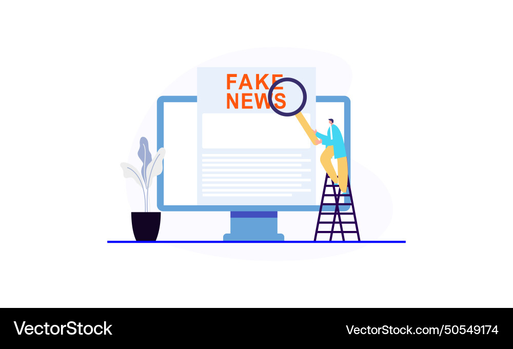 Fake news metaphors mass media propaganda Vector Image