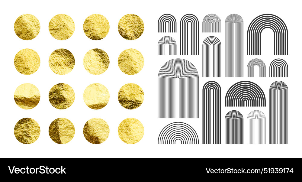 Mid century arch elements modern geometric shapes Vector Image