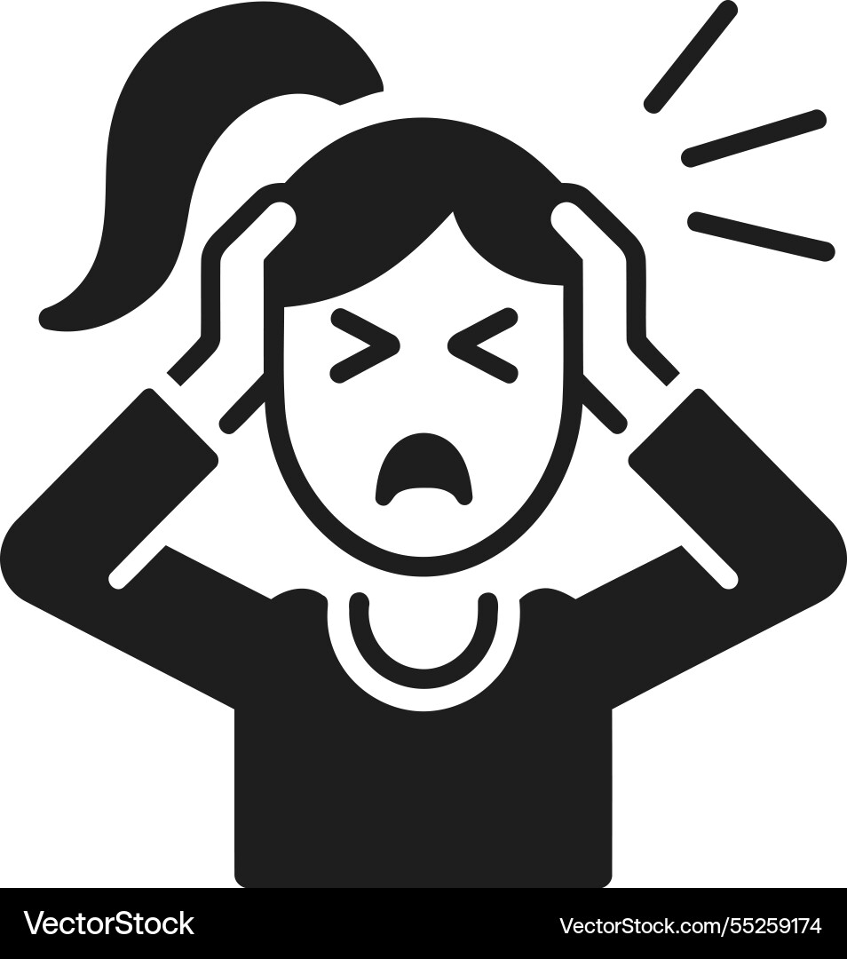 Person with headache icon Royalty Free Vector Image