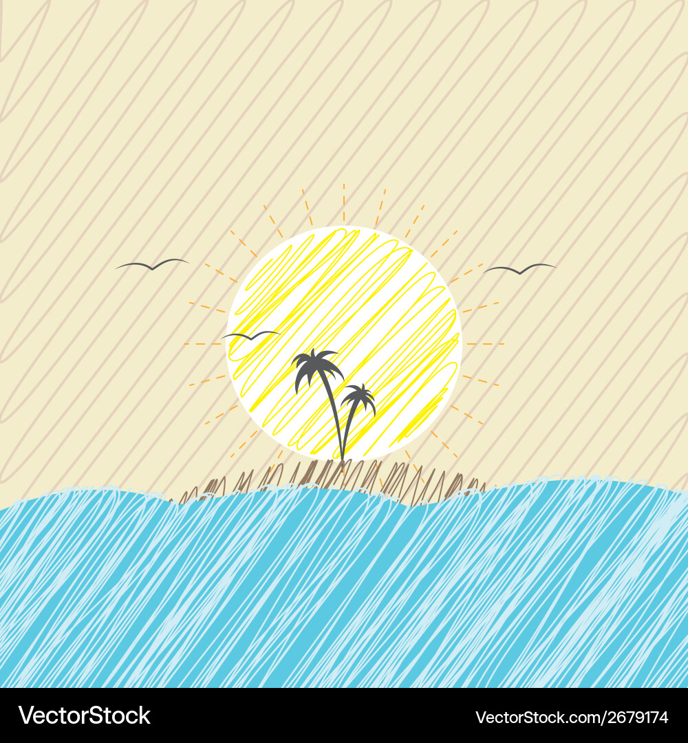 Seascape Royalty Free Vector Image - VectorStock