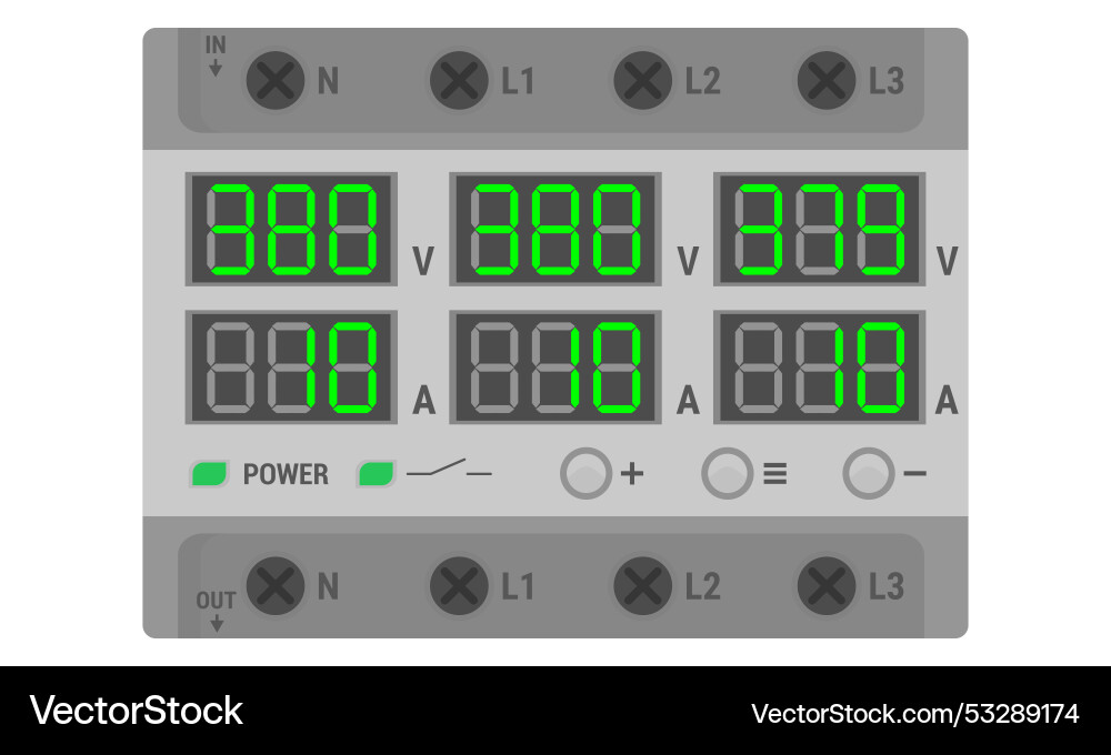 Three phase voltage relay Royalty Free Vector Image