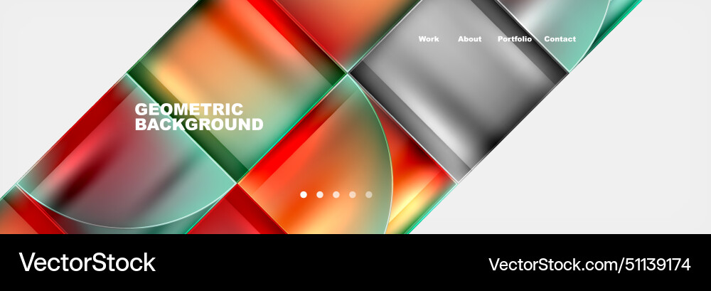 Vibrant geometric shapes like squares and circles Vector Image