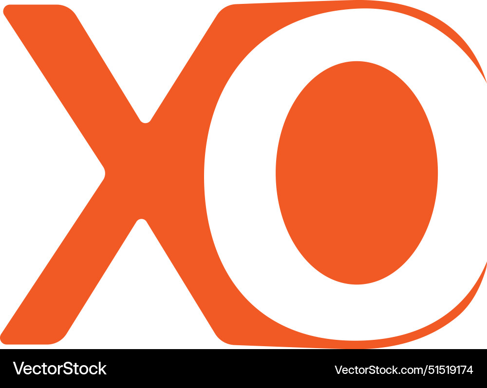 Xo logo design ox letters arts Royalty Free Vector Image