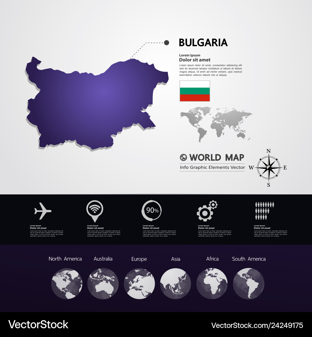 Bulgaria map Royalty Free Vector Image - VectorStock