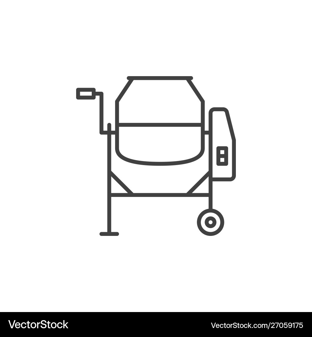 Concrete mixer outline icon cement Royalty Free Vector Image