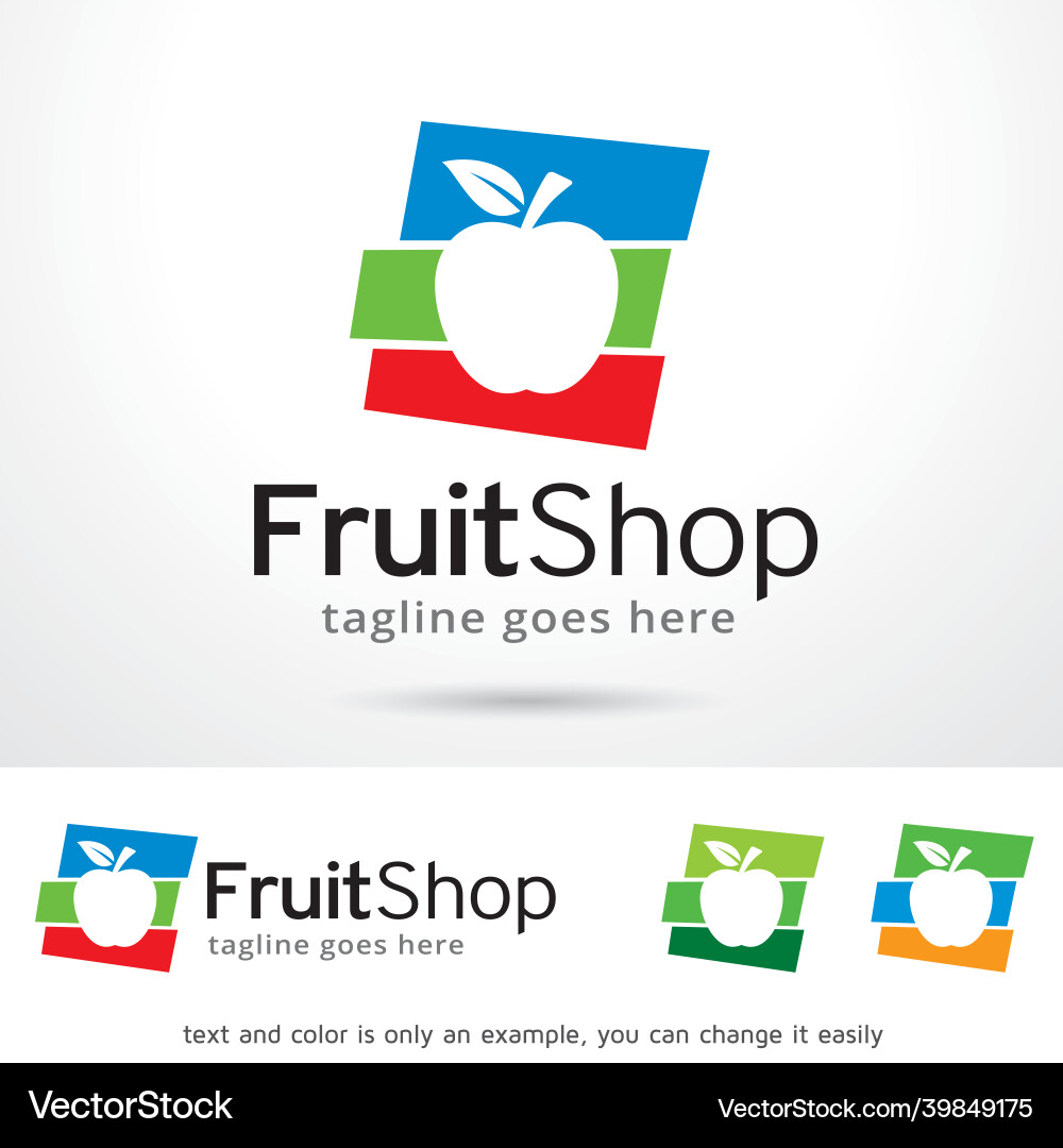 Fruit shop logo template design Royalty Free Vector Image