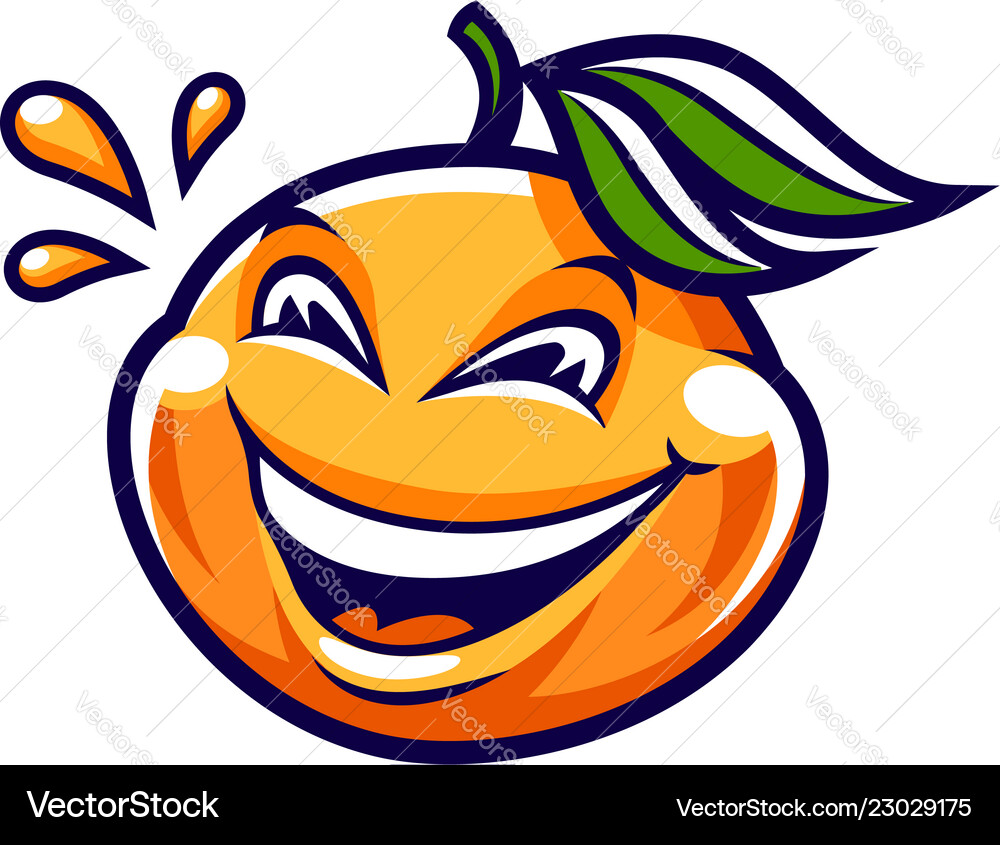 Funny cartoon mandarin character Royalty Free Vector Image