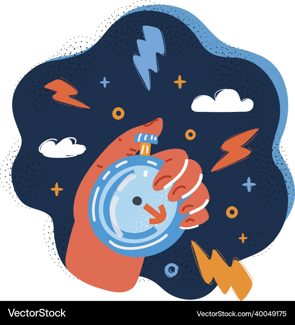 Hand holding stopwatch Royalty Free Vector Image