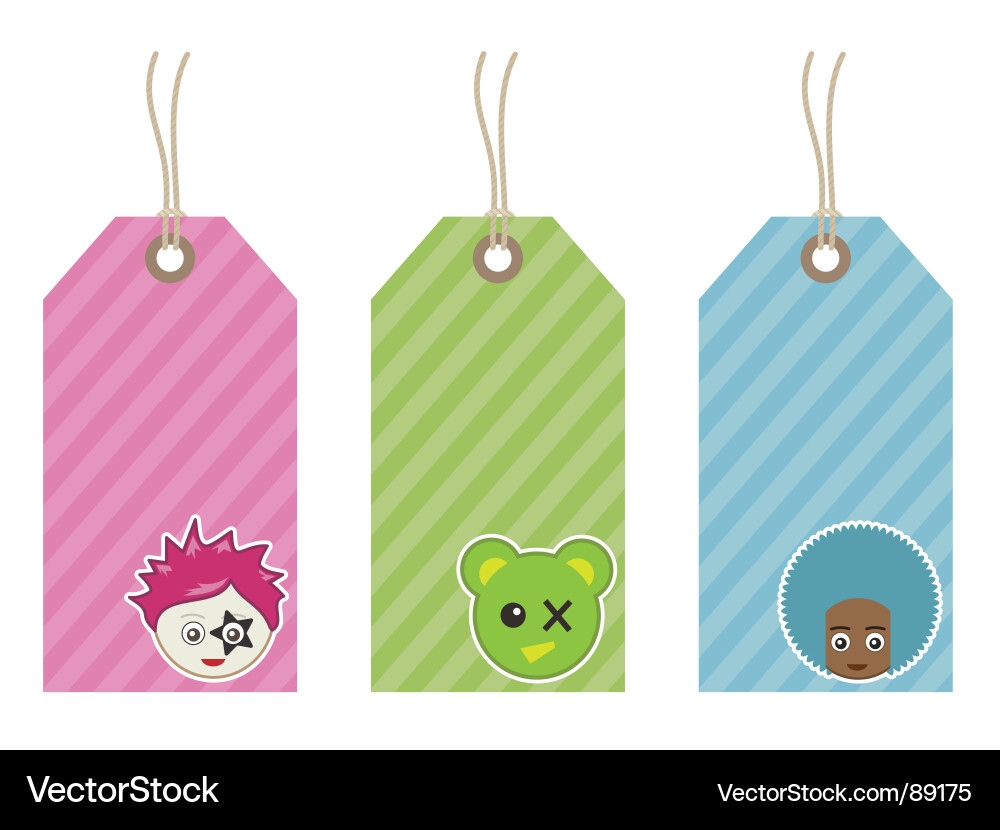 Kids tags Royalty Free Vector Image - VectorStock