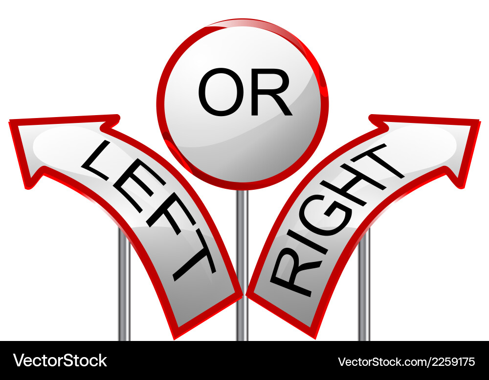 Left or right Royalty Free Vector Image - VectorStock