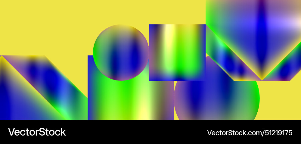 Neon color abstract geometric shapes background Vector Image